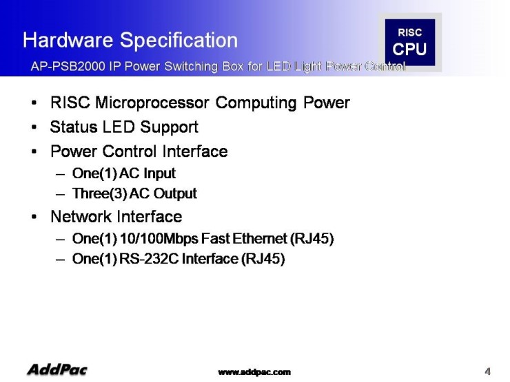 AddPac Technology's Official Blog.: AP-PSB2000 IP based Power Switch ...