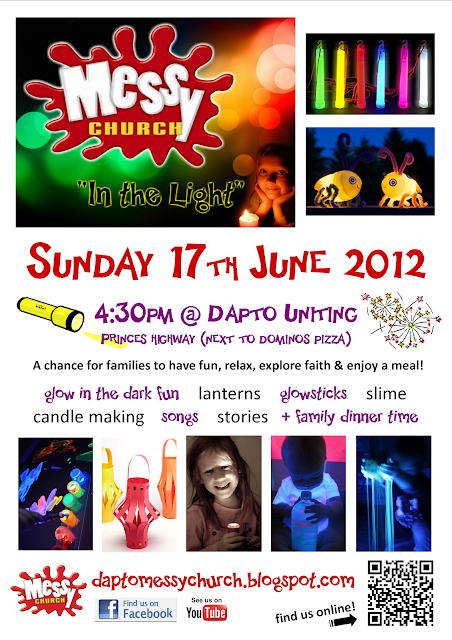 Messy Church @ Dapto Uniting: INVITE: Print for family/friends!