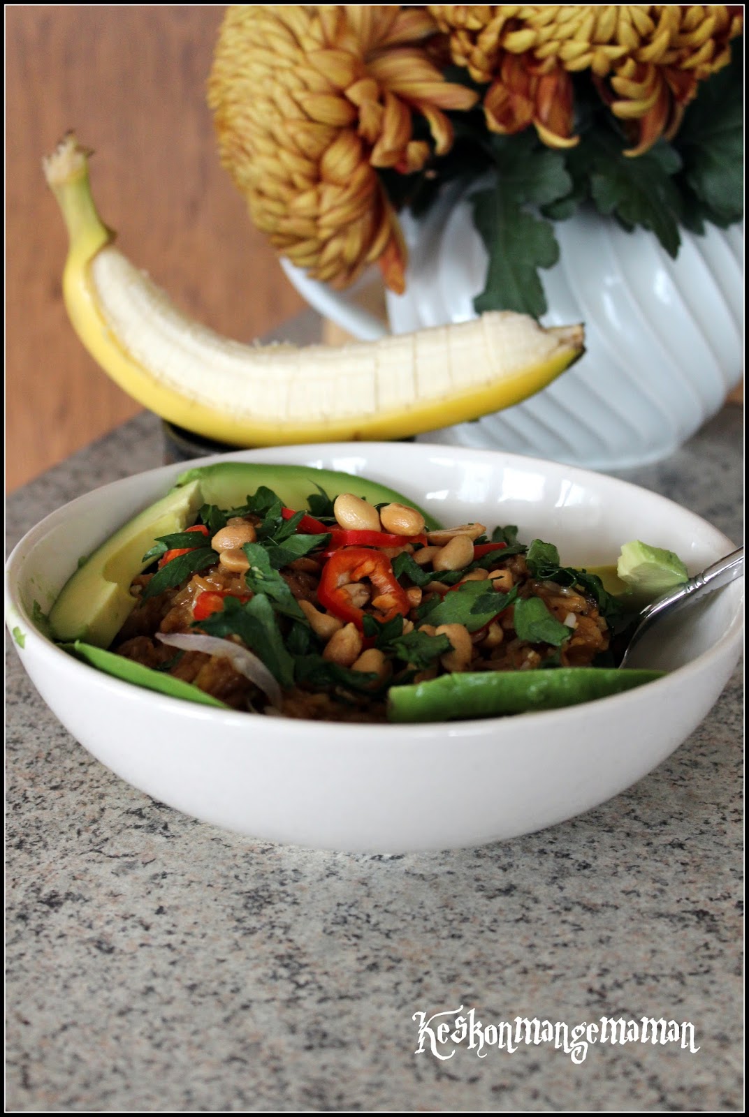 Keskonmangemaman?: Veggie bowl : riz thaï frit piment, crème de coco ...