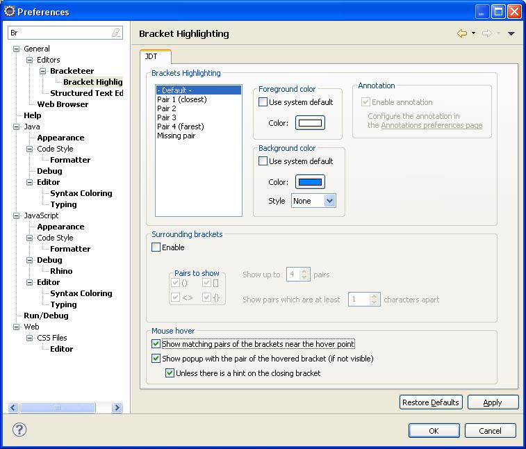 John's Techno Phile: Bracketeer : Bracket your Java Code in Eclipse