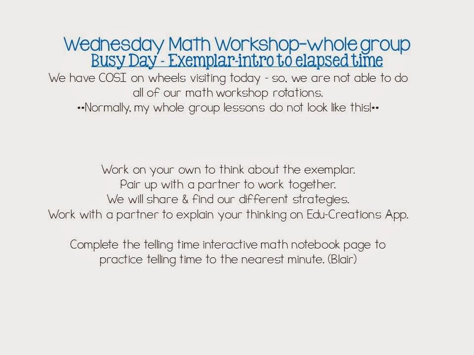 4 Day Math Workshop Lesson Plans - The Teacher Talk