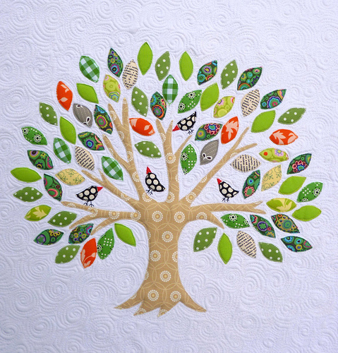 Red Pepper Quilts: Progress Report ~ Family Tree Raw Edge Applique