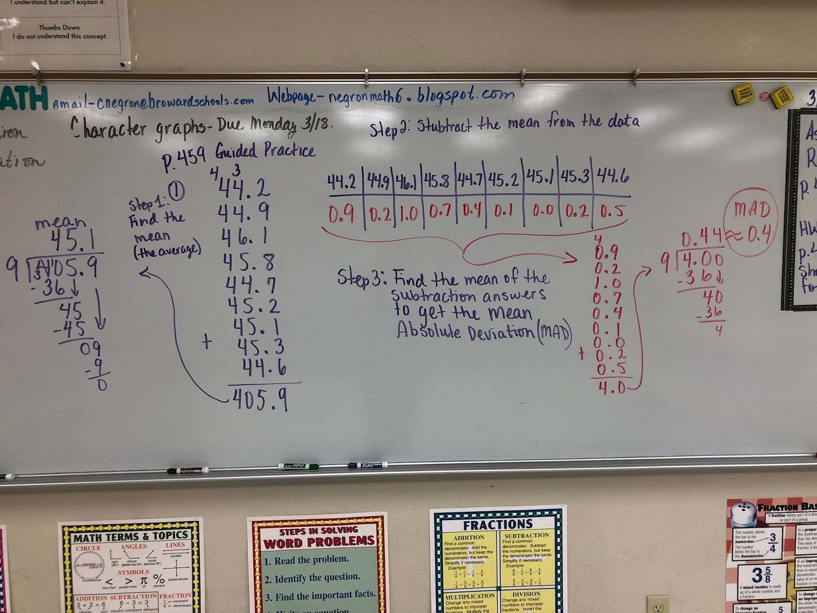 Mrs. Negron 6th Grade Math Class: Lesson 16.2 Mean Absolute Deviation (MAD)