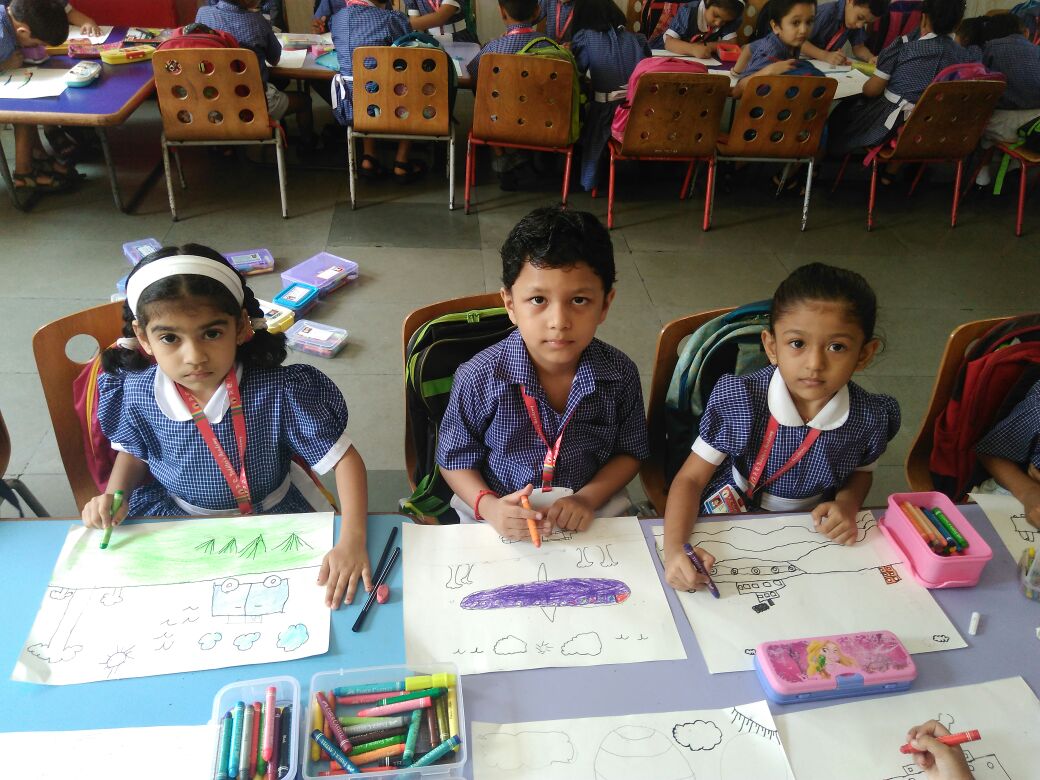 Our Pre-primary blog: Drawing and Colouring Transport Competition(SR.Kg)