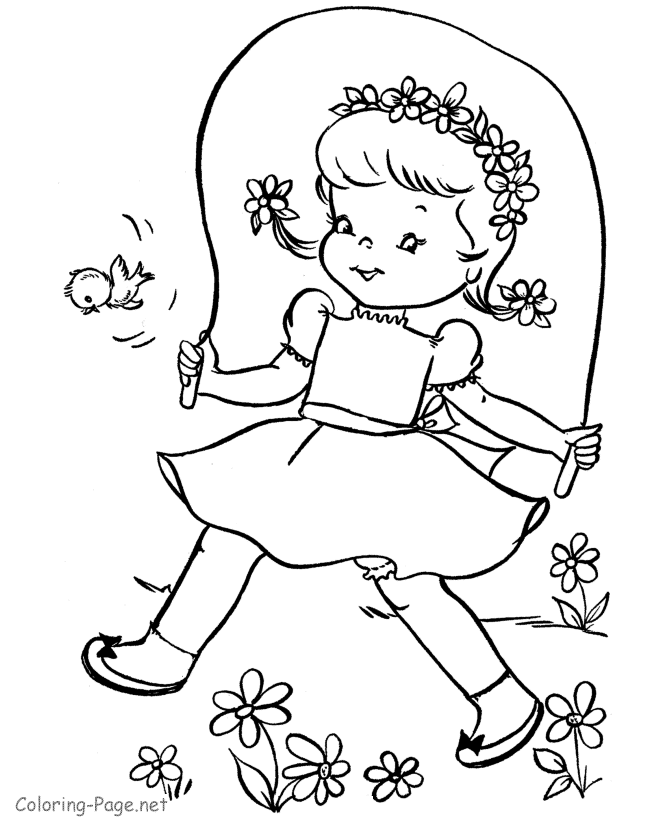Kids Page: - Spring Book - Skipping Rope Coloring Pages