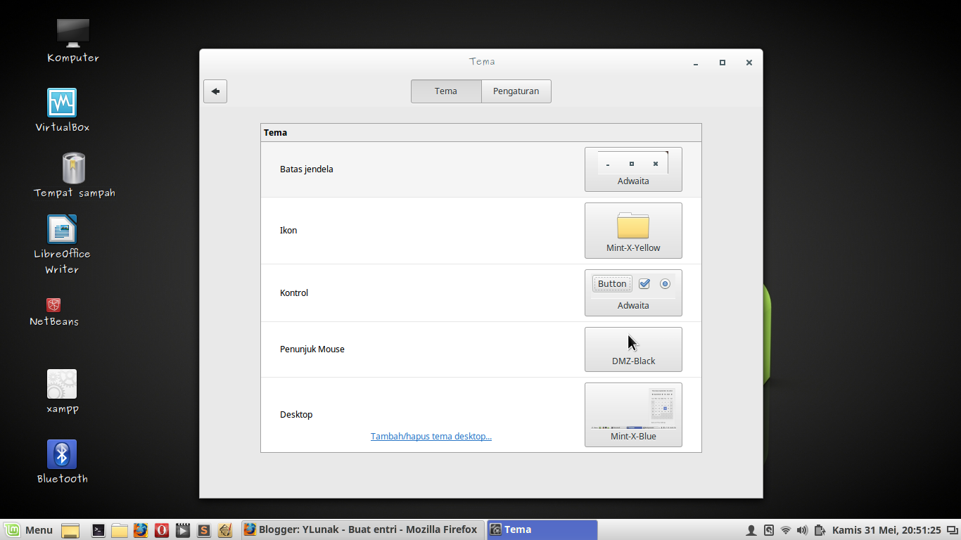 Cara Mengganti Tema pada Linux Mint Serena - YLunak