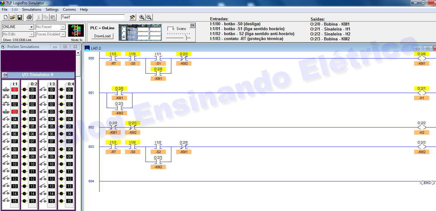 Aprender Linguagem LADDER - Partida de Motor com Reversão [no CLP ...