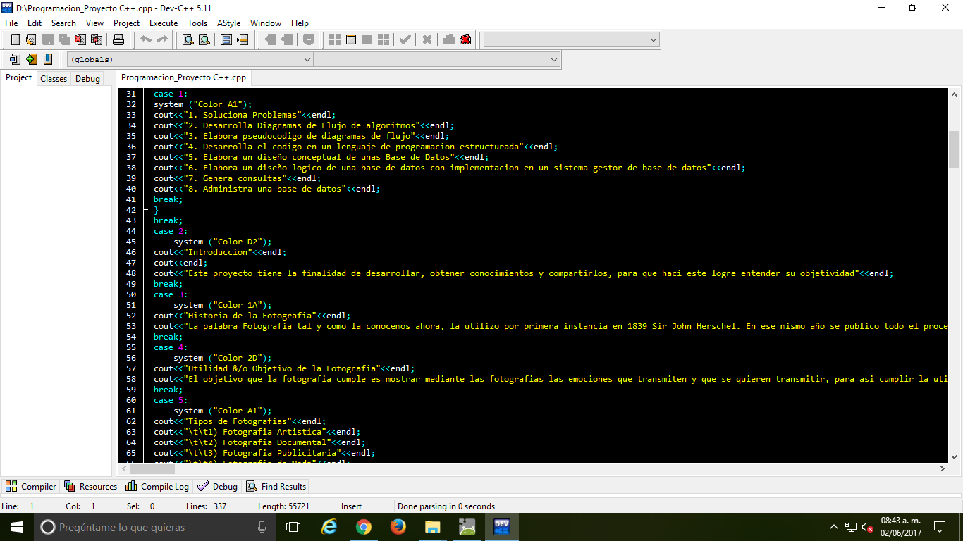 Desarrolla software utilizando programación estructurada: 2017