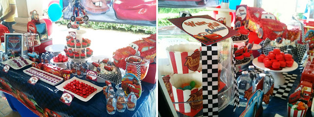 Lizzie as a Mummy: Lightning McQueen Cake and Disney Cars Dessert Table