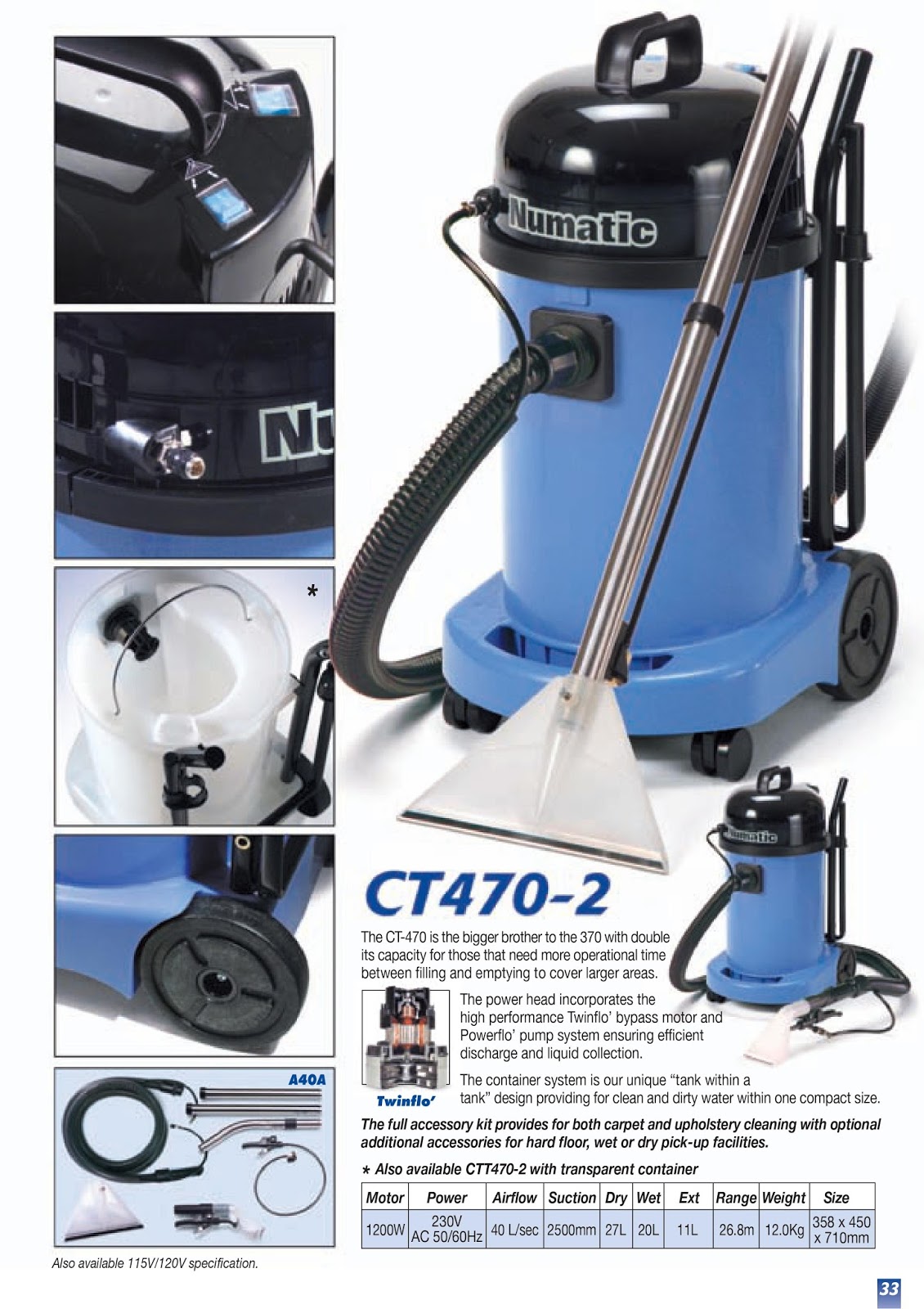 Numatic Cleancare 2007 Product Range