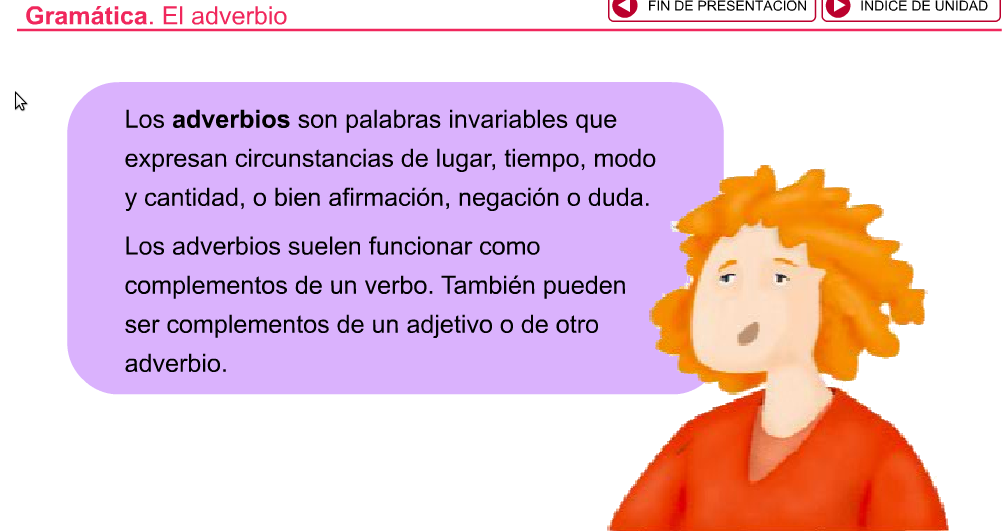 Para qué las palabras...: El adverbio 1º ESO