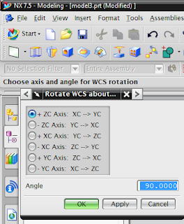 NX(UNI-GRAPHICS) TUTORIAL: WCS (WORKING CO-ORDIANTE SYSTEM) TUTORIAL NX ...