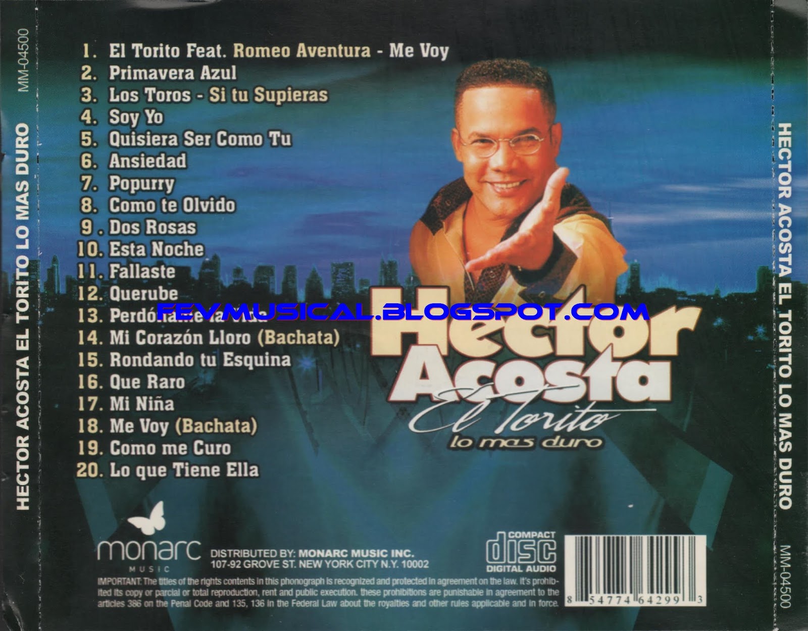 FEV MUSICAL: 2000's - Hector Acosta - Lo Mas Duro (Monarc)