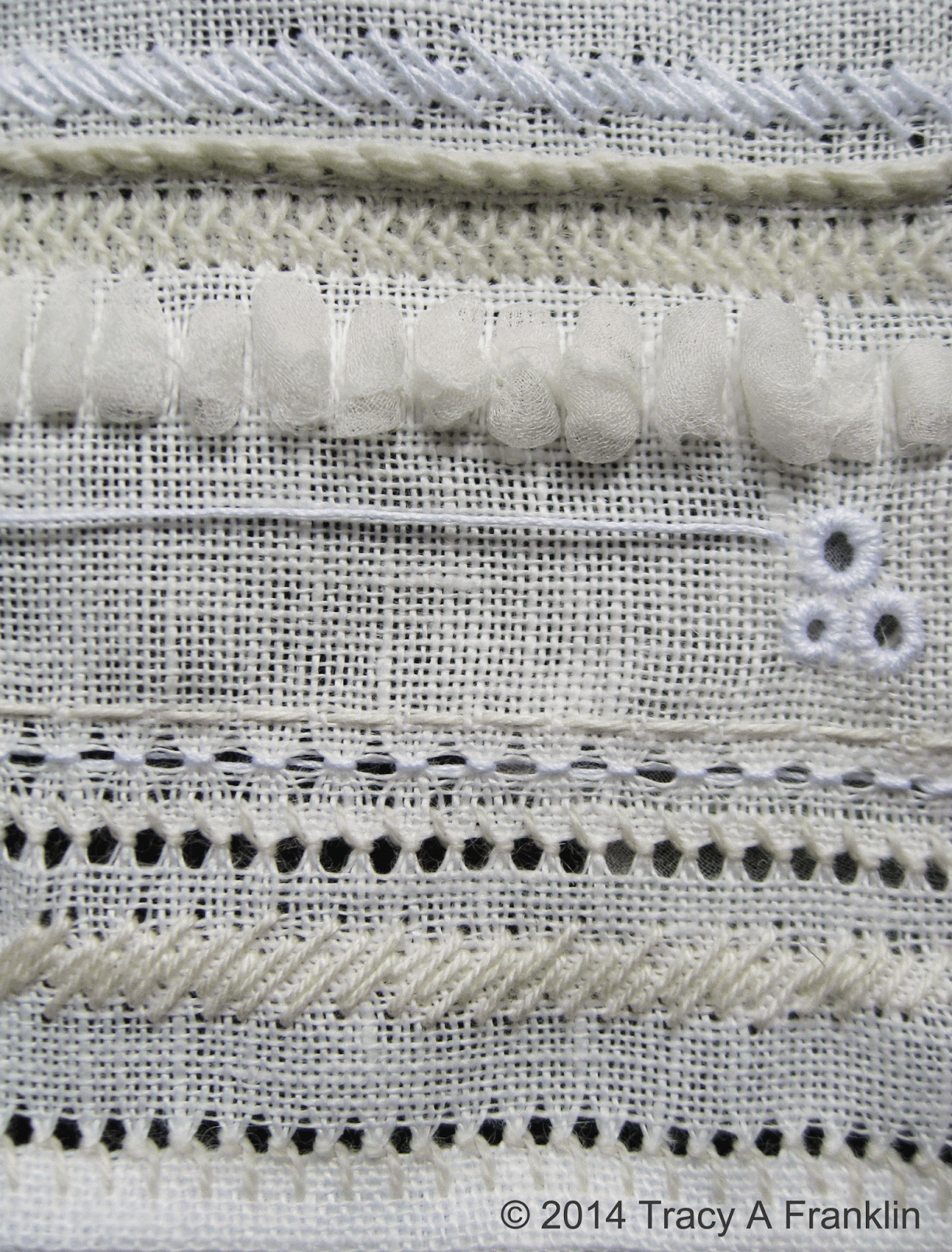 Tracy A Franklin - specialist embroiderer: Linear Contemporary Whitework
