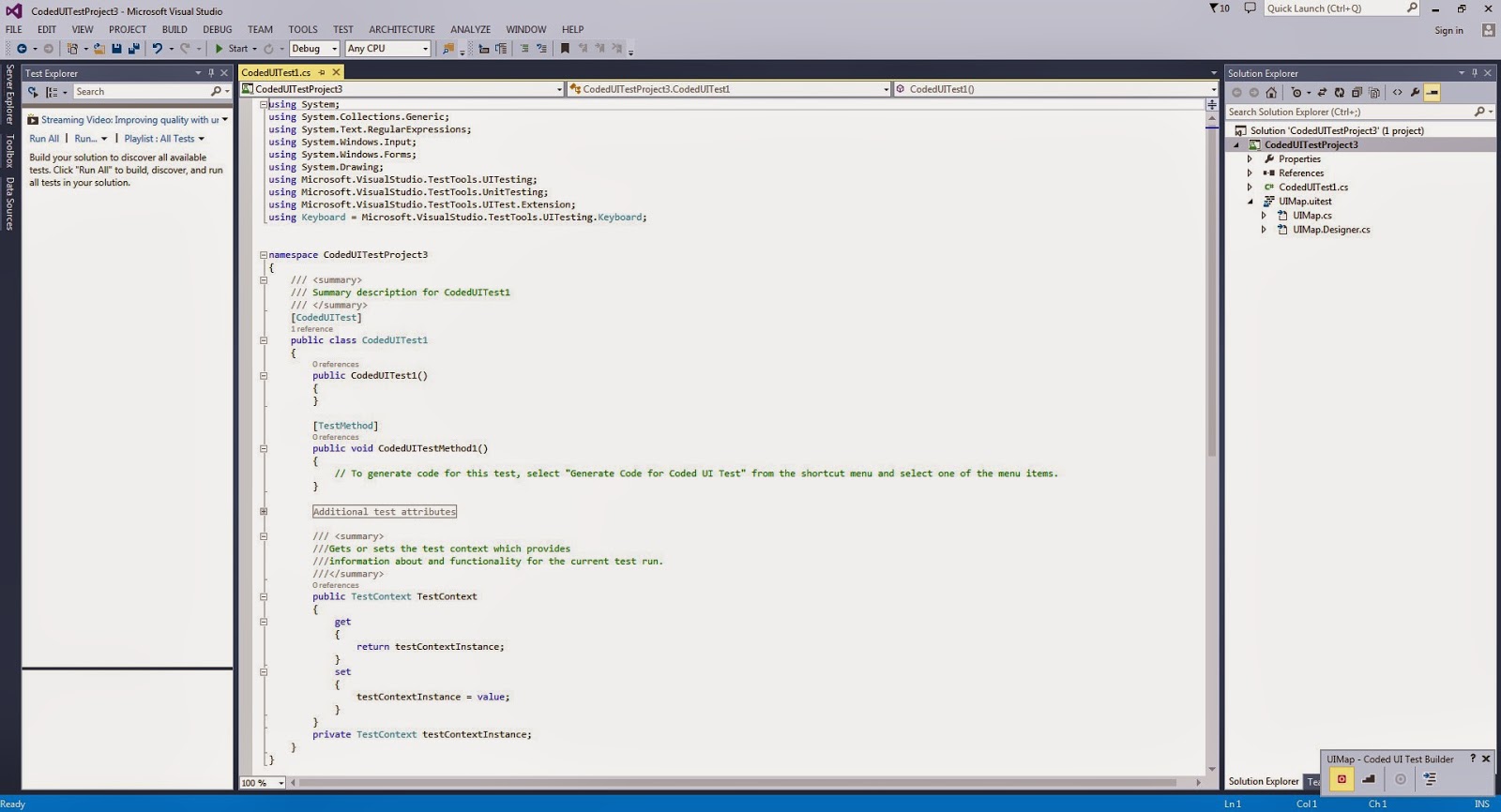 Codeduitestautomation Coded Ui 2013 Default File Structure