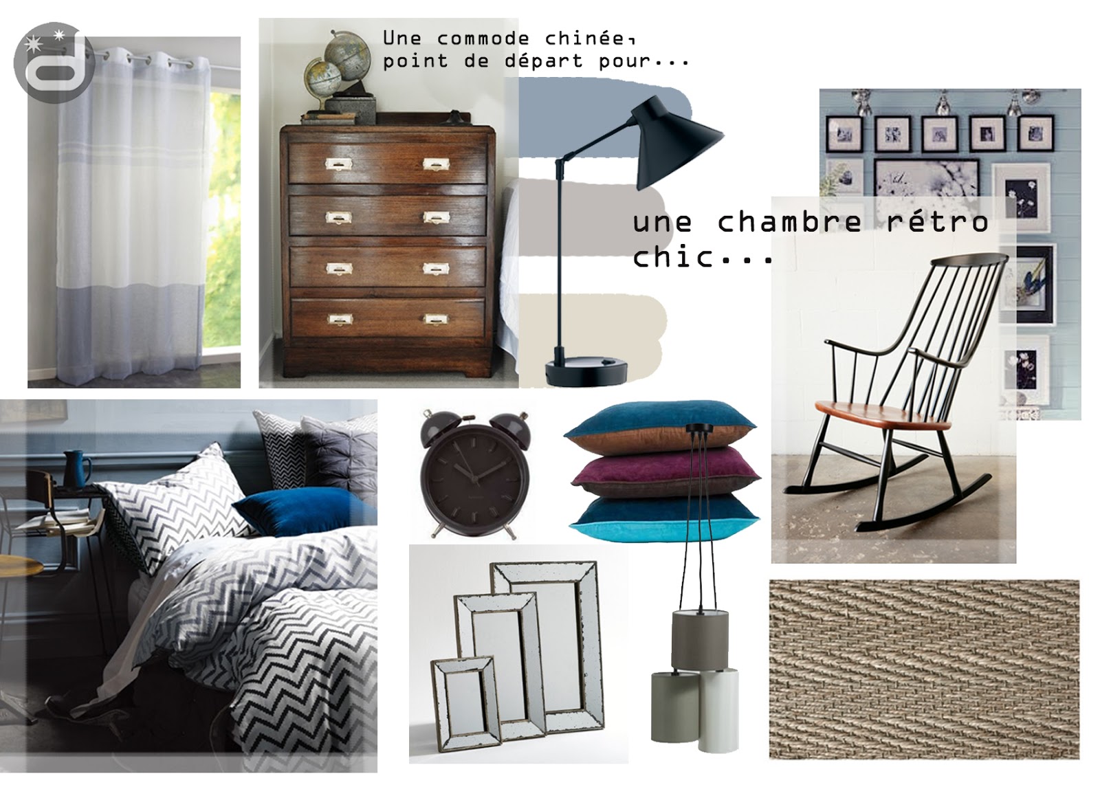 Divin'iD le blog déco: Planche d'ambiance pour une chambre rétro - Mood ...