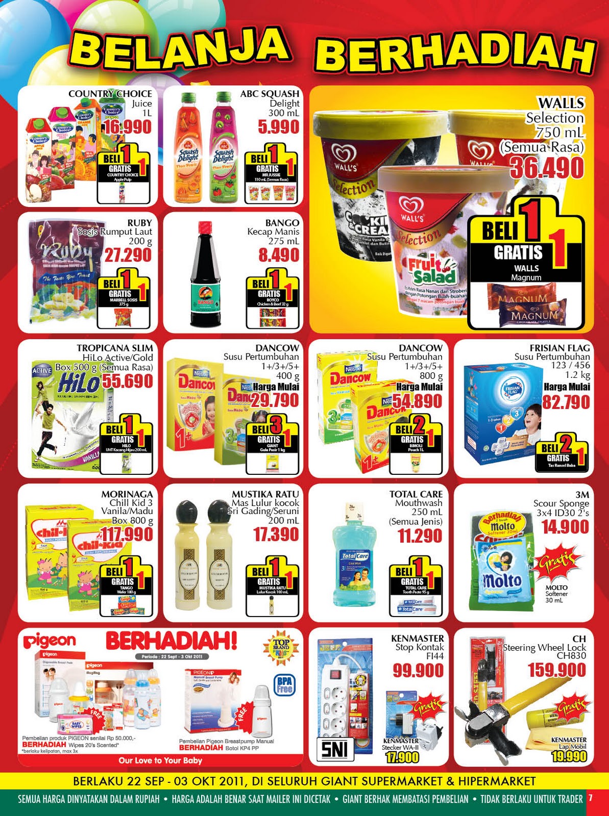 Katalog Harga Giant Supermarket Bulan September 2011 - Gudang Harga