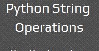 Python String Operations - Concatenation, Repetition, Index and Slice ...