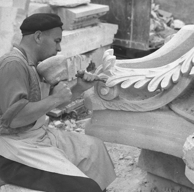 BGS Geoheritage – images from the collections: Stone mason working on a ...