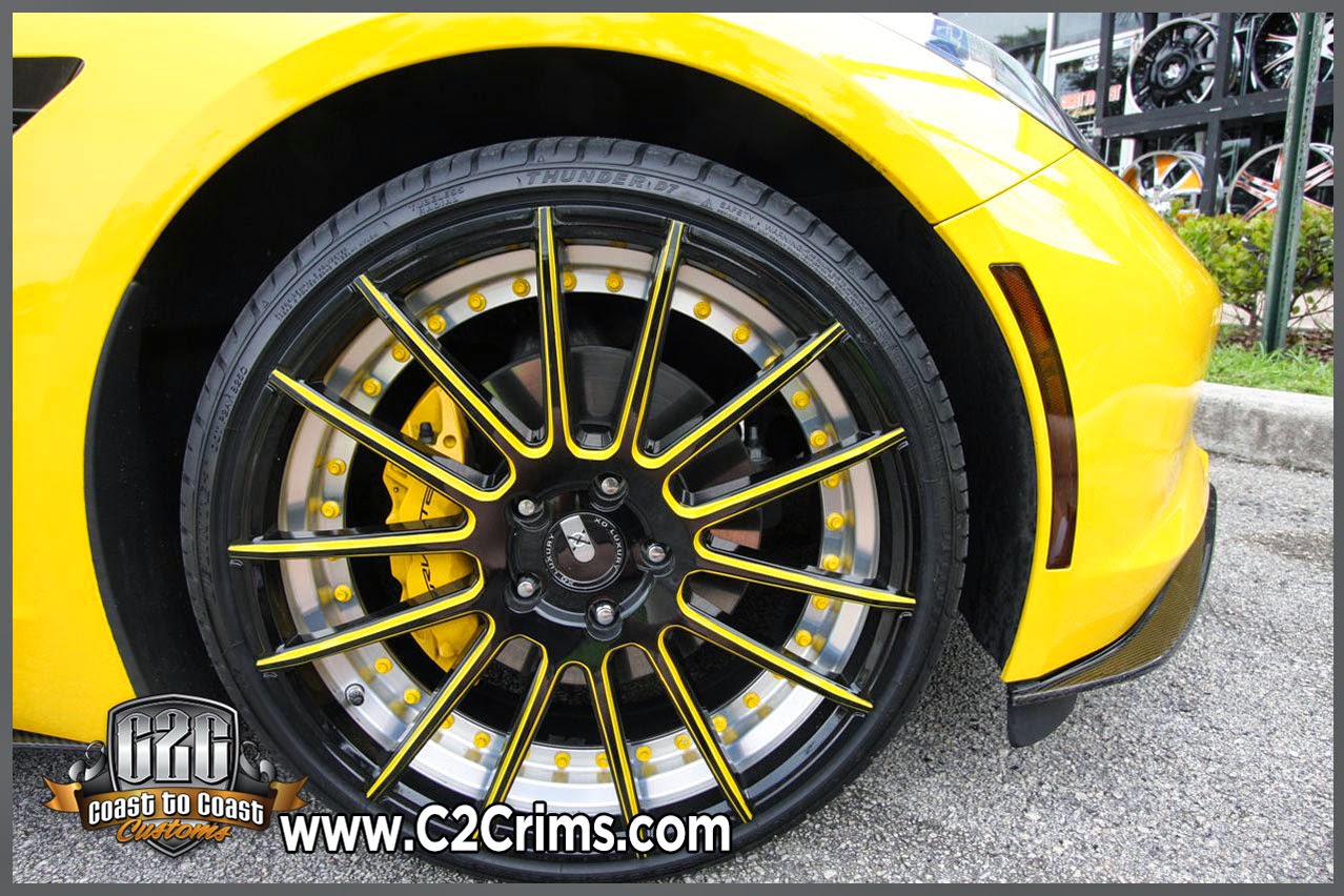C2C Rims: 2014 C-7 Corvette Stingray Yellow with 20" XO