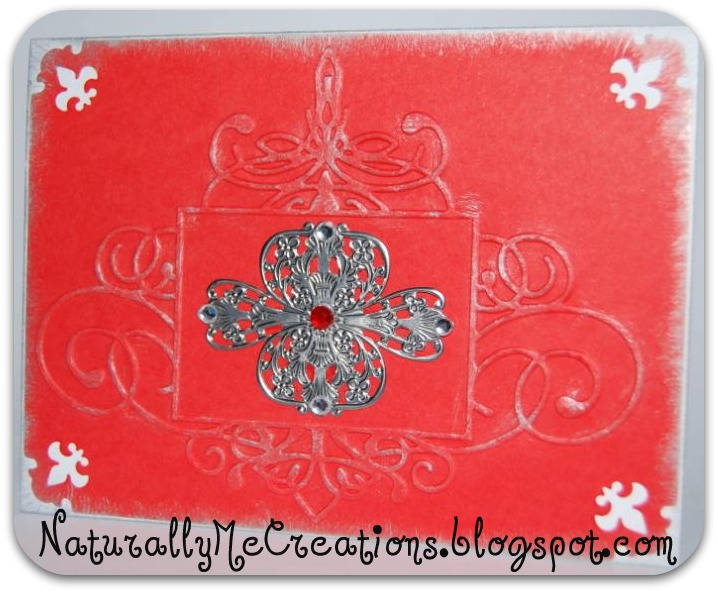 Naturally Me Creations: Red Dry Embossed Card