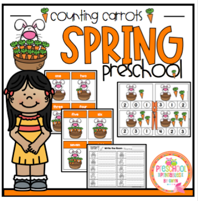 Spring Counting Carrots ~ Preschool Printables