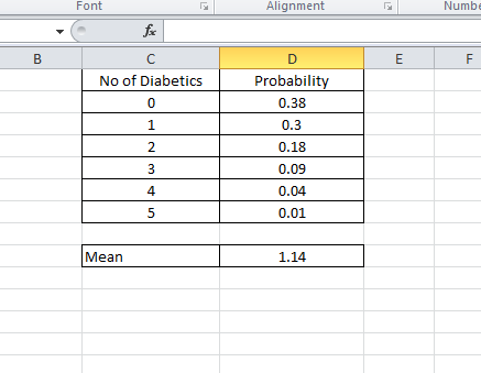 How to use SUMPRODUCT to calculate mean of Discreet Distribution ...