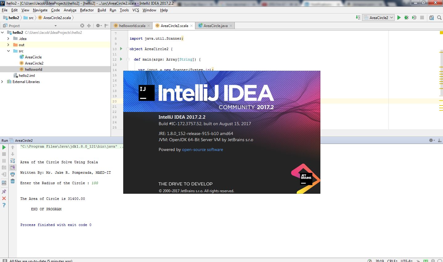 Free Programming Source Codes And Computer Programming Tutorials Area Of The Circle Solve Using