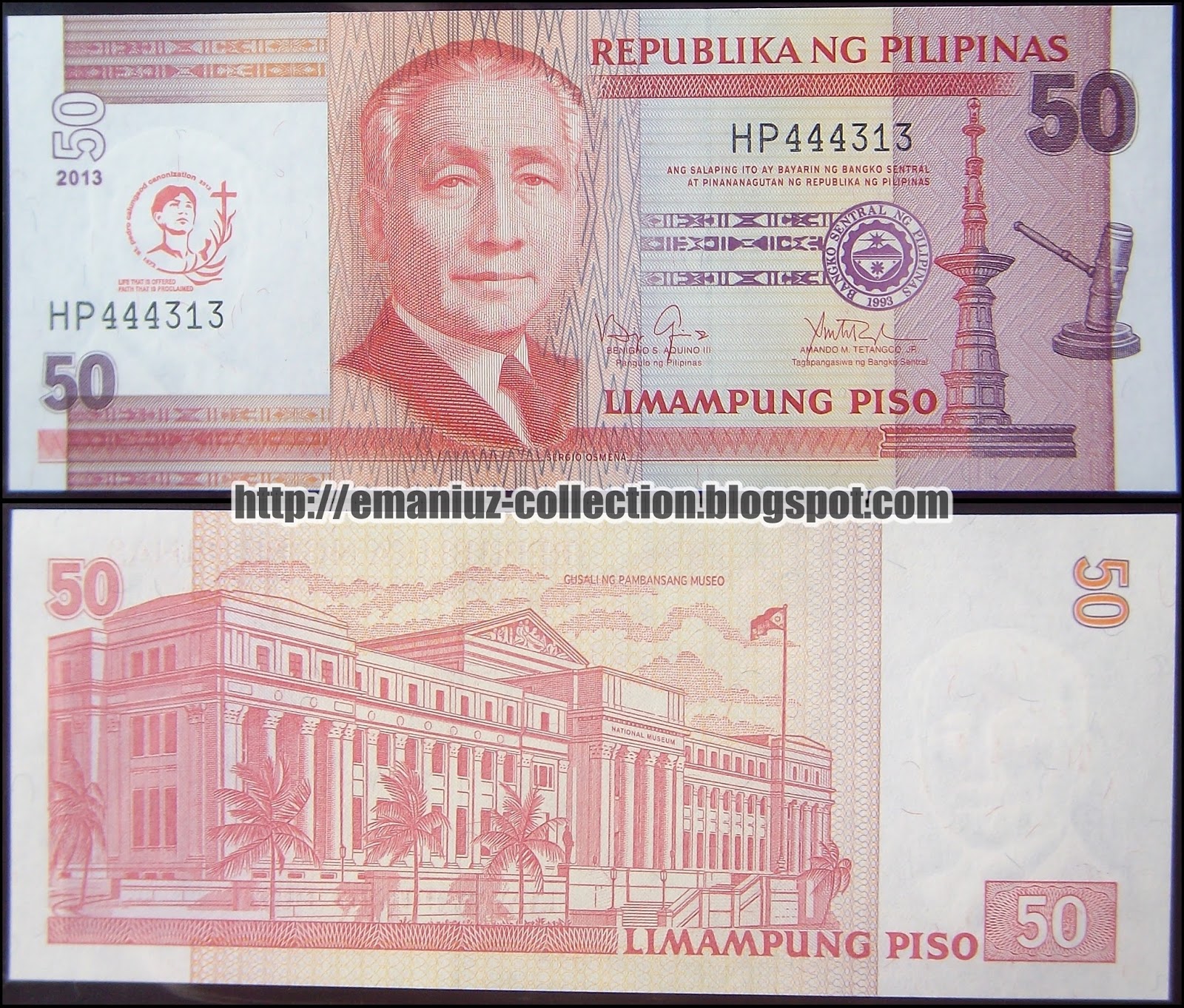 Banknote of the Philippines | 2012-2013 Commemorative O/P (50-Peso ...