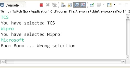 Java 7 new feature : Using String literals in switch statements ...
