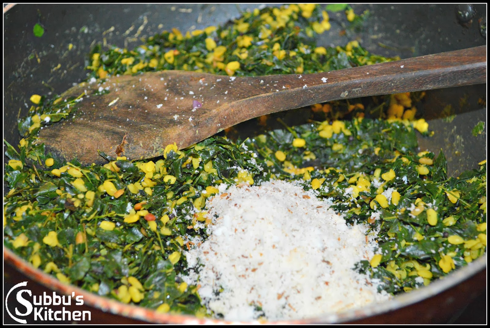Murungai Keerai (Drumstick Leaves) Poriyal - Subbus Kitchen