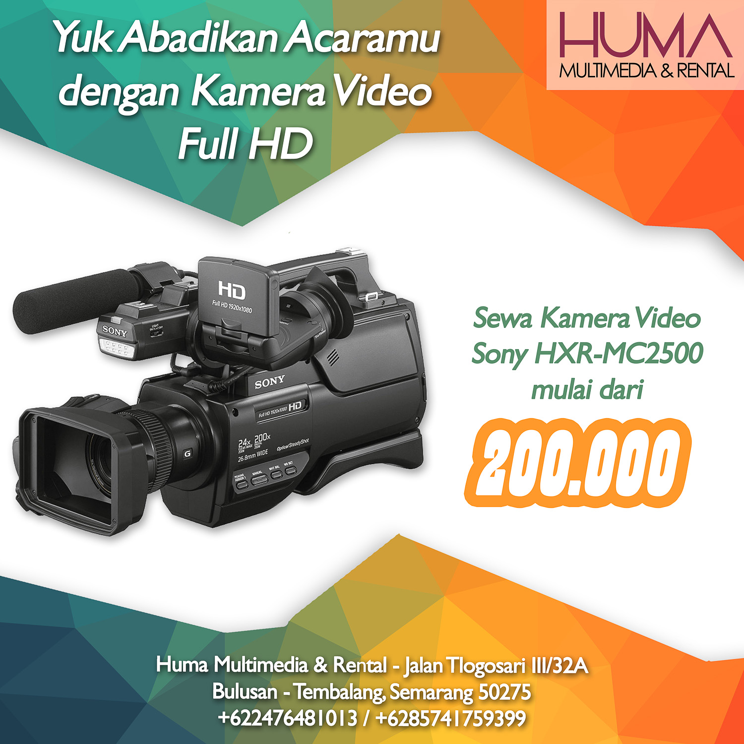 Sewa Kamera Video Full HD | +6285741759399 | rental multimedia