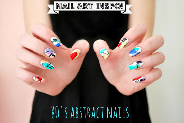 nail art inspo! 80's abstract nails: | BURKATRON