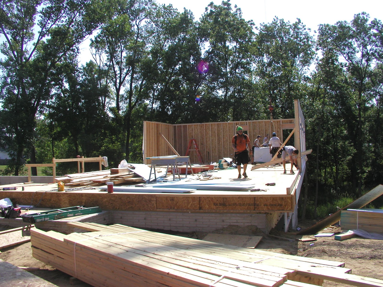 The House on Handley: Main floor perimeter walls are completed