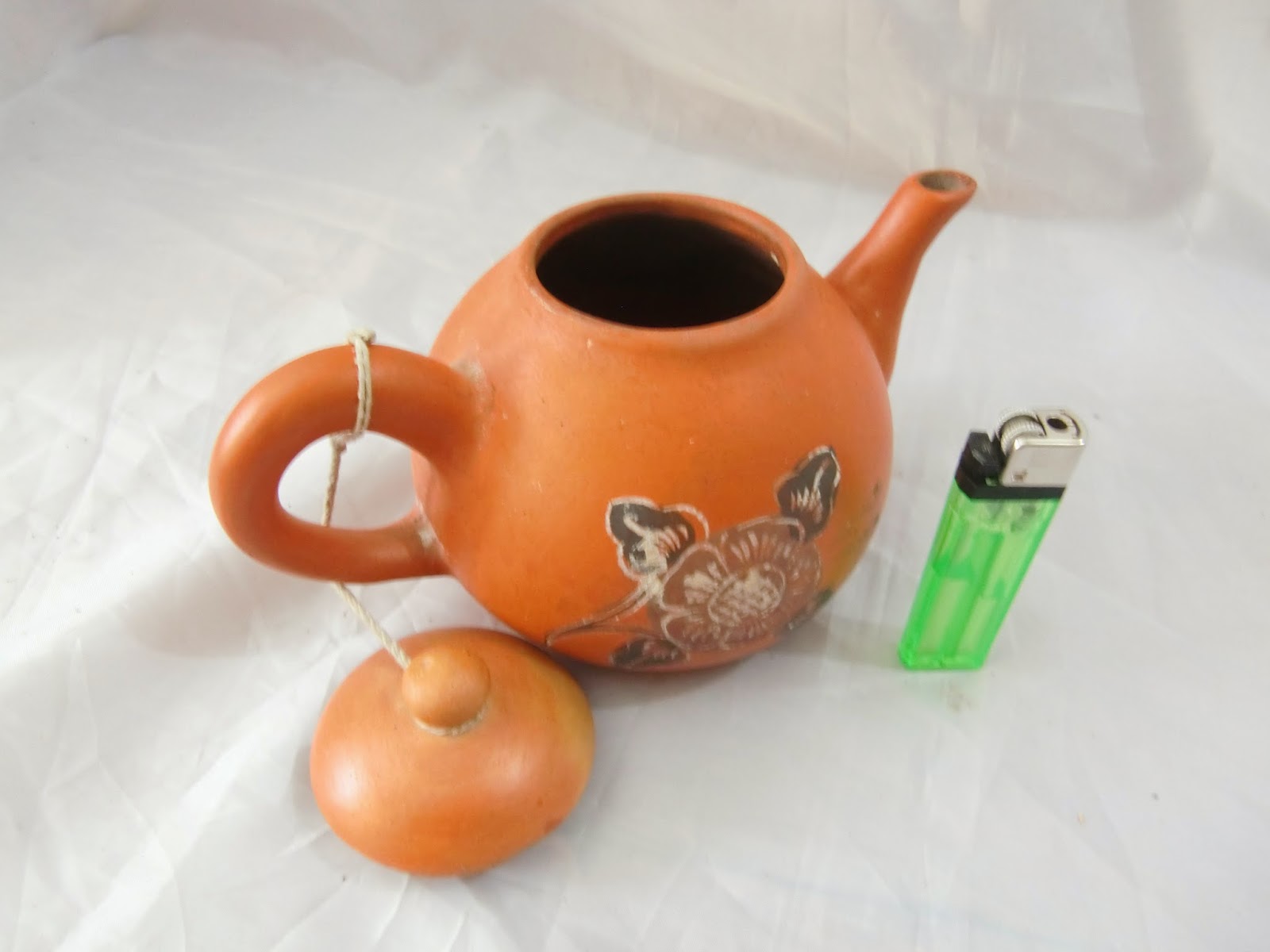 CILEGON ANTIK: Teko Tembikar Motif Kembang Lukis