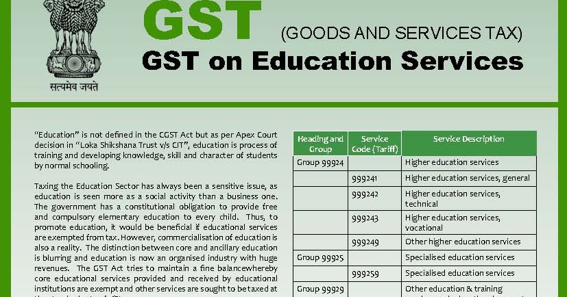 FYI@Librarian: CBEC Guide: All about GST on Education Services