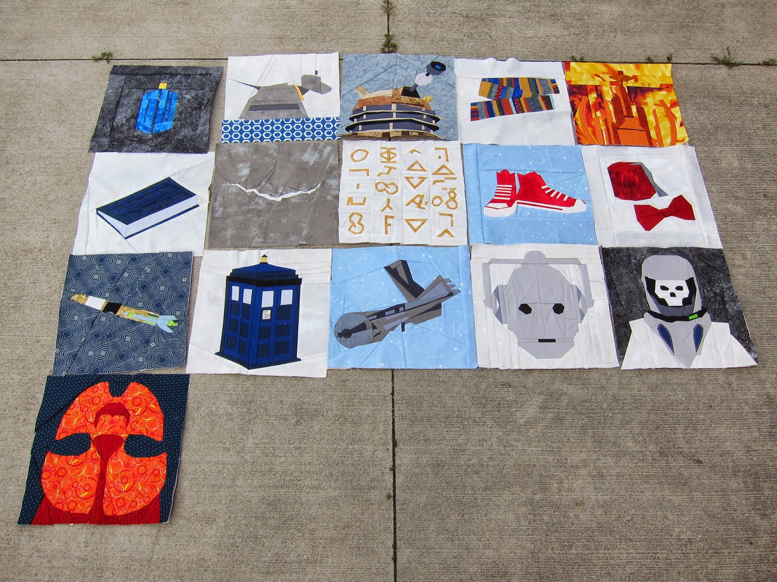 krislovesfabric: Doctor Who Quilt Blocks so far...