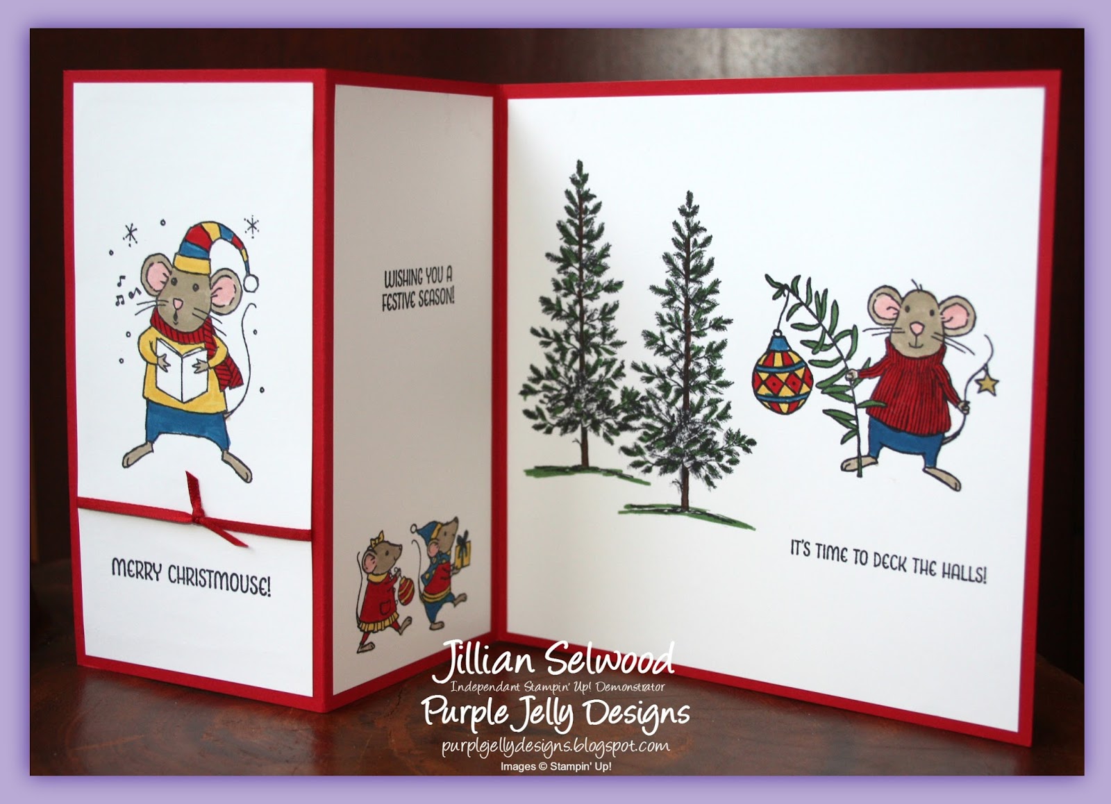 Purple Jelly Designs: Stampin Up! Merry Mice Special Christmas cards