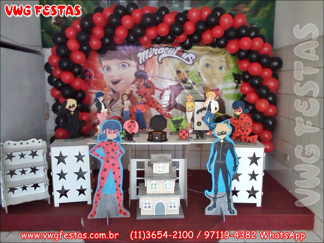 VWG FESTAS - Decoração para festas Infantis.: Tema Miraculous Ladybug e ...