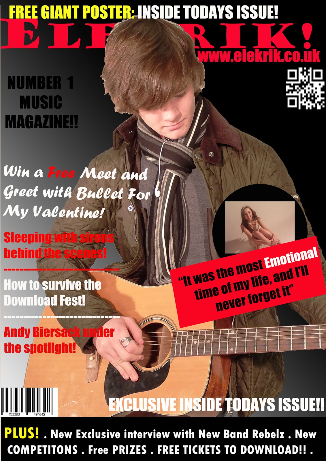 Jasmine Gill - Media: Draft 5 of Music Magazine Front Cover