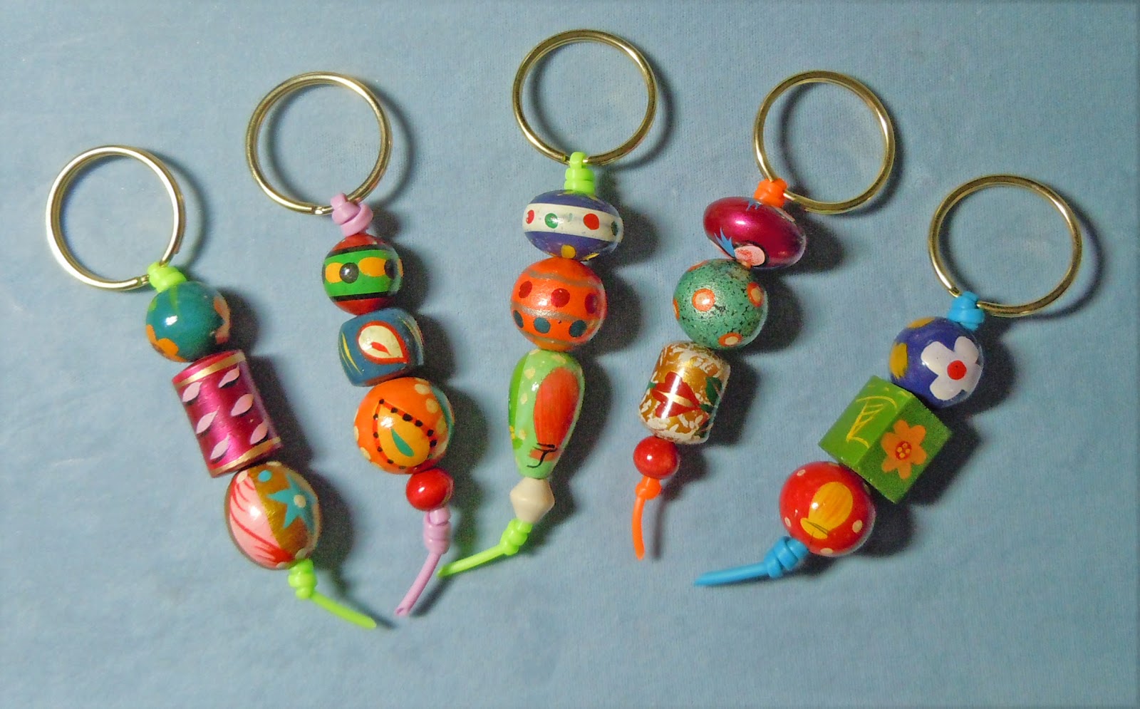 my cat eats bananas and flies: Bold Boho Bead Key Fobs