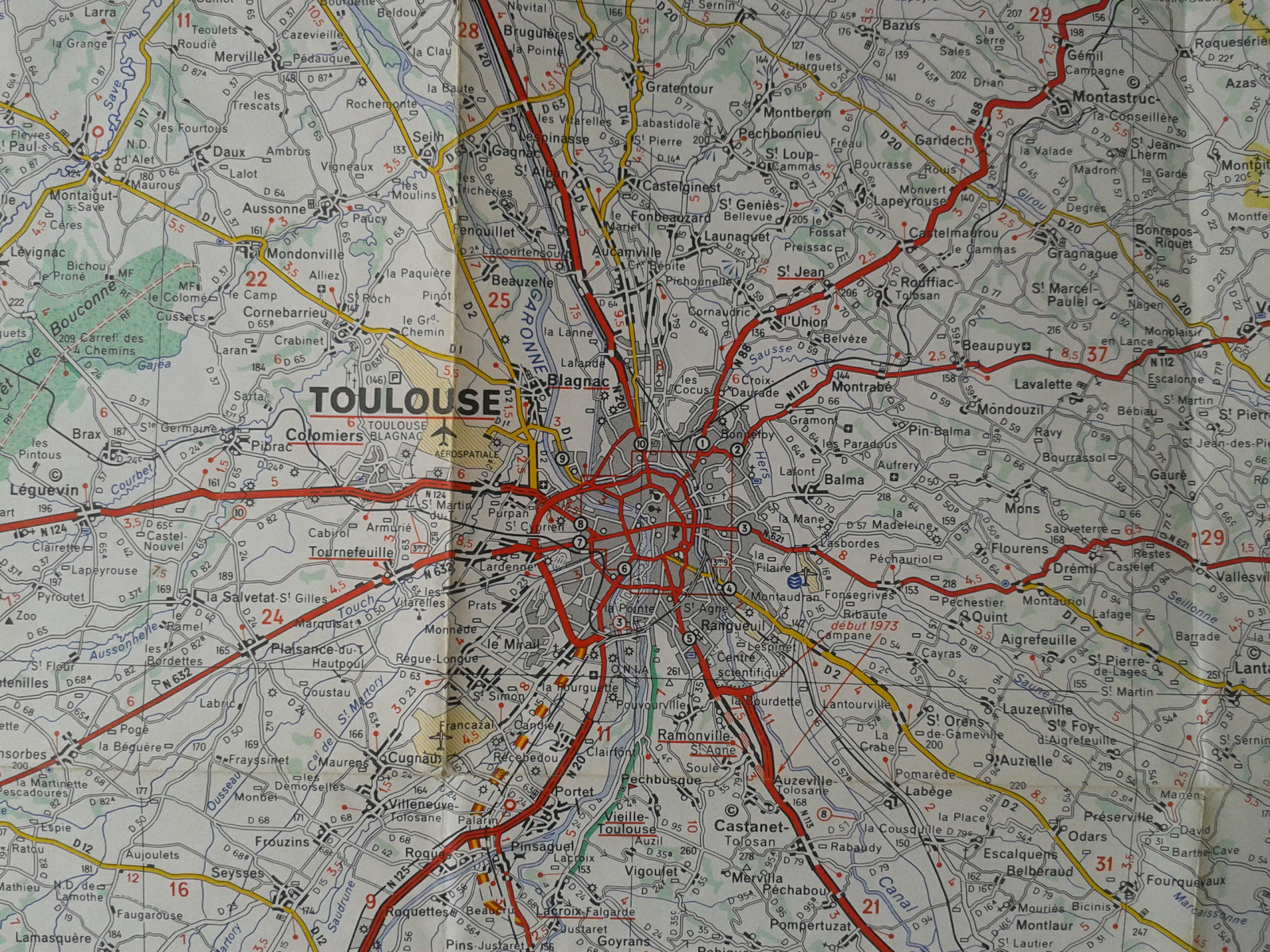Carte Michelin - Toulouse 1972