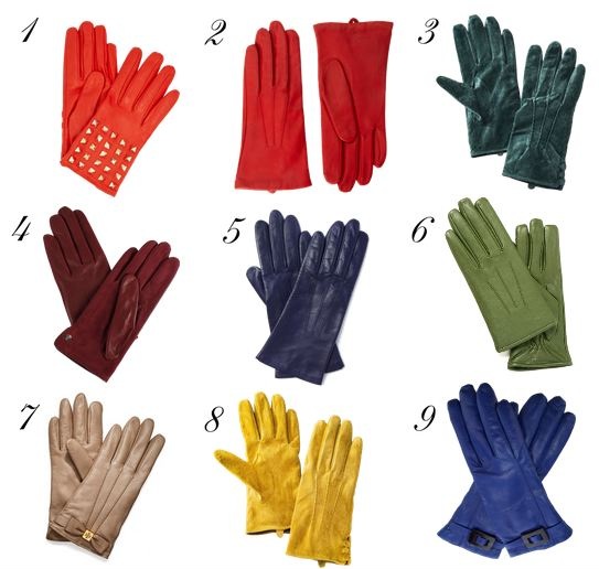 Colored Leather Gloves