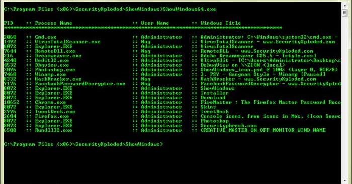 [ShowWindows v1.0] Command-line Tool to Manage Open Windows - PenTest Tools
