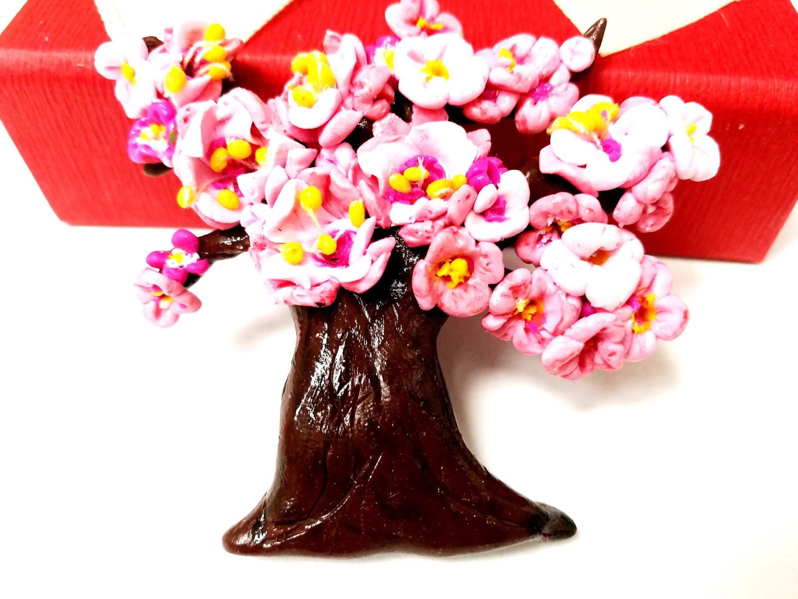 Handmade By Do : Sakura tree polymer clay hand made brooch/ Broşă cireş ...