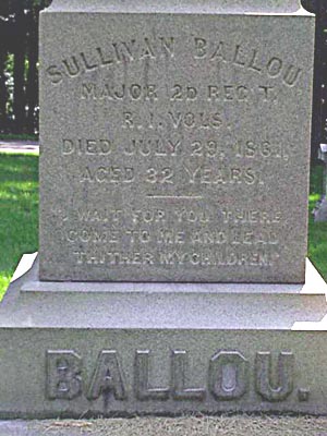 The Civil War of the United States: Sullivan Ballou, born March 28, 1829