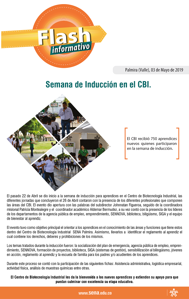 SENA Centro de Biotecnología Industrial Palmira: FLASH INFORMATIVO