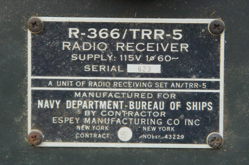 KF5CZO: Latest restoration project - Espey R-366/TRR-5 Radio Receiver
