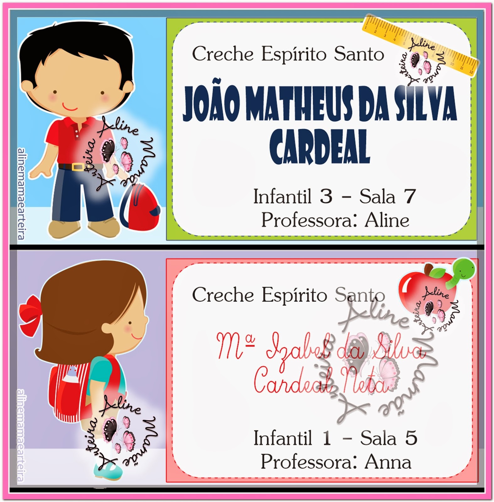 ARTE DIGITAL: Etiquetas para material escolar - Personalizadas