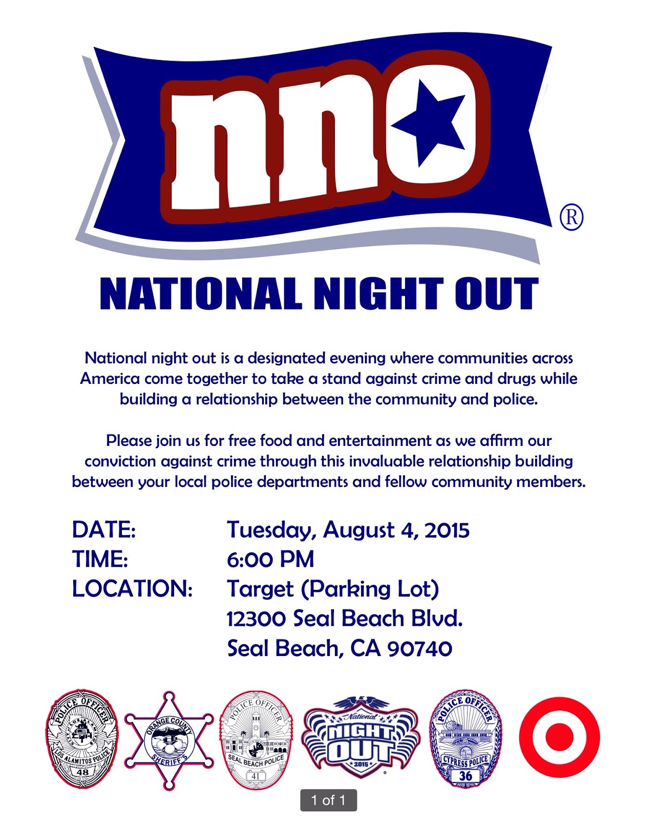 Los Al PD News: Don't Forget! National Night Out is Tonight